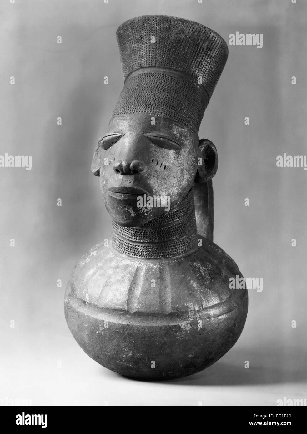 AFRICA: EFFIGY POT. /nAn African effigy pot, from the Congo River ...