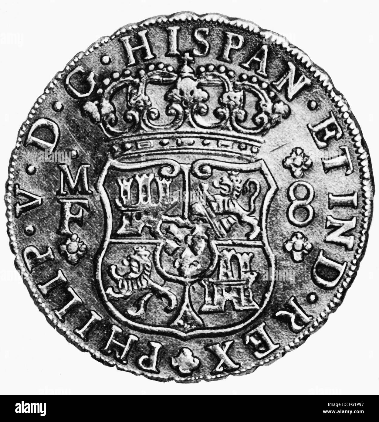 EIGHT REAL, 18th CENTURY. /nA 'piece of eight,' a silver Eight Real ...