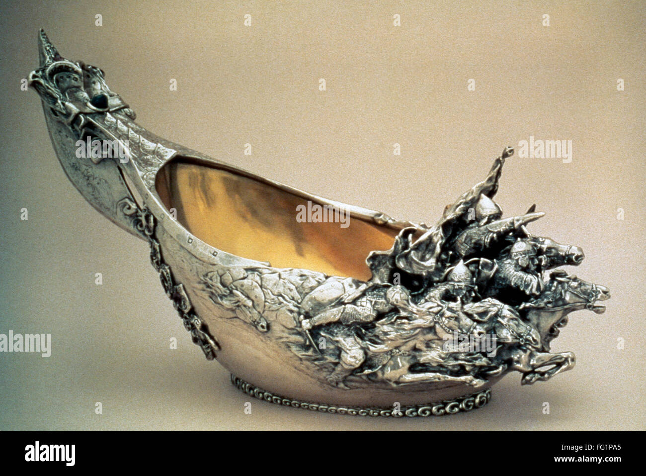 FABERGE KOVSH, c1900. /nFaberge monumental kovsh (drinking vessel ...