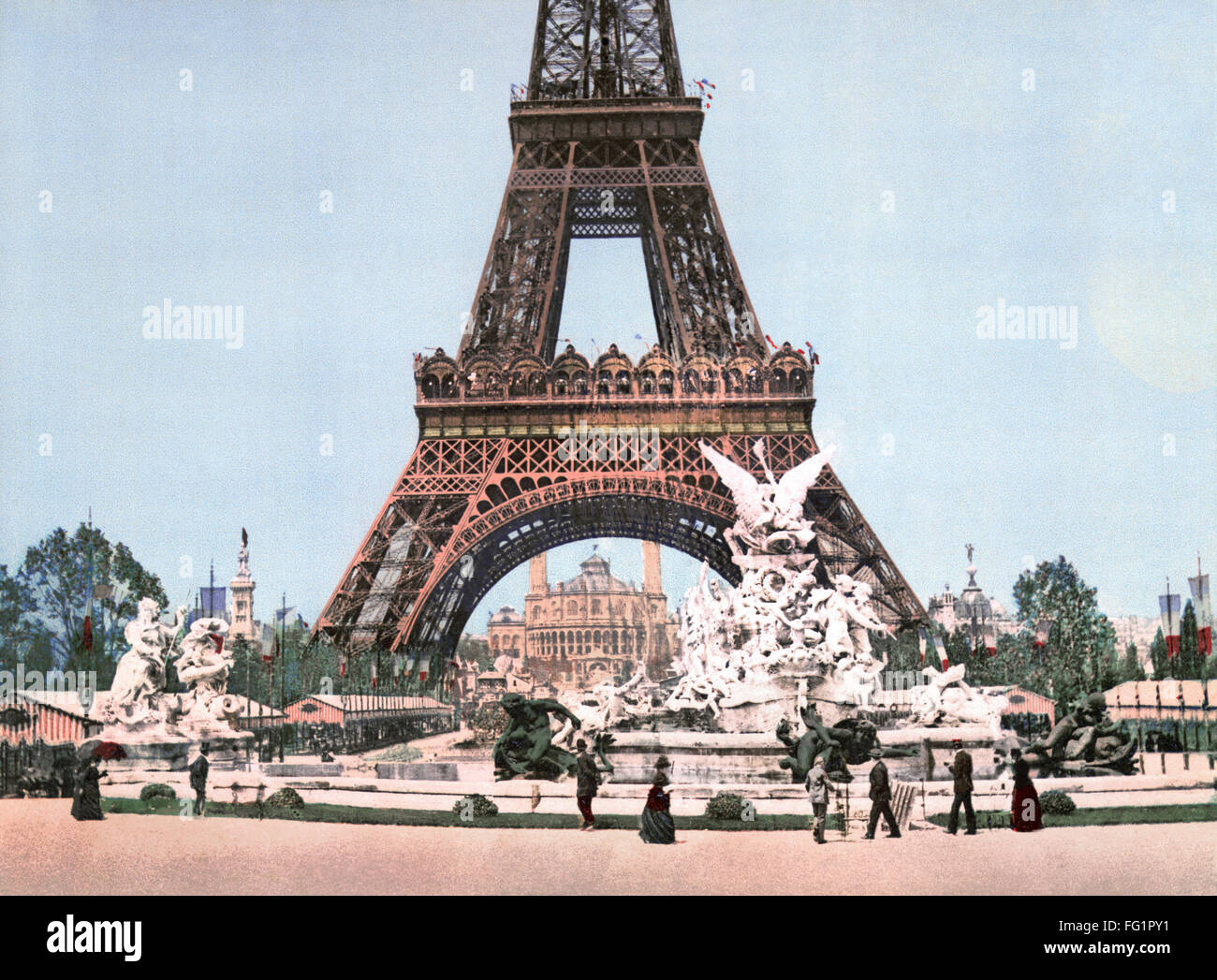 PARIS: EIFFEL TOWER, c1900. /nA view of the Eiffel Tower and fountain ...