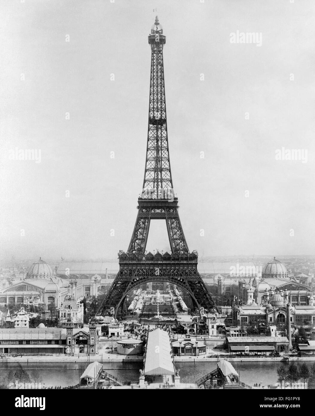 PARIS: EIFFEL TOWER, 1889. /nA view of the Eiffel Tower and the ...