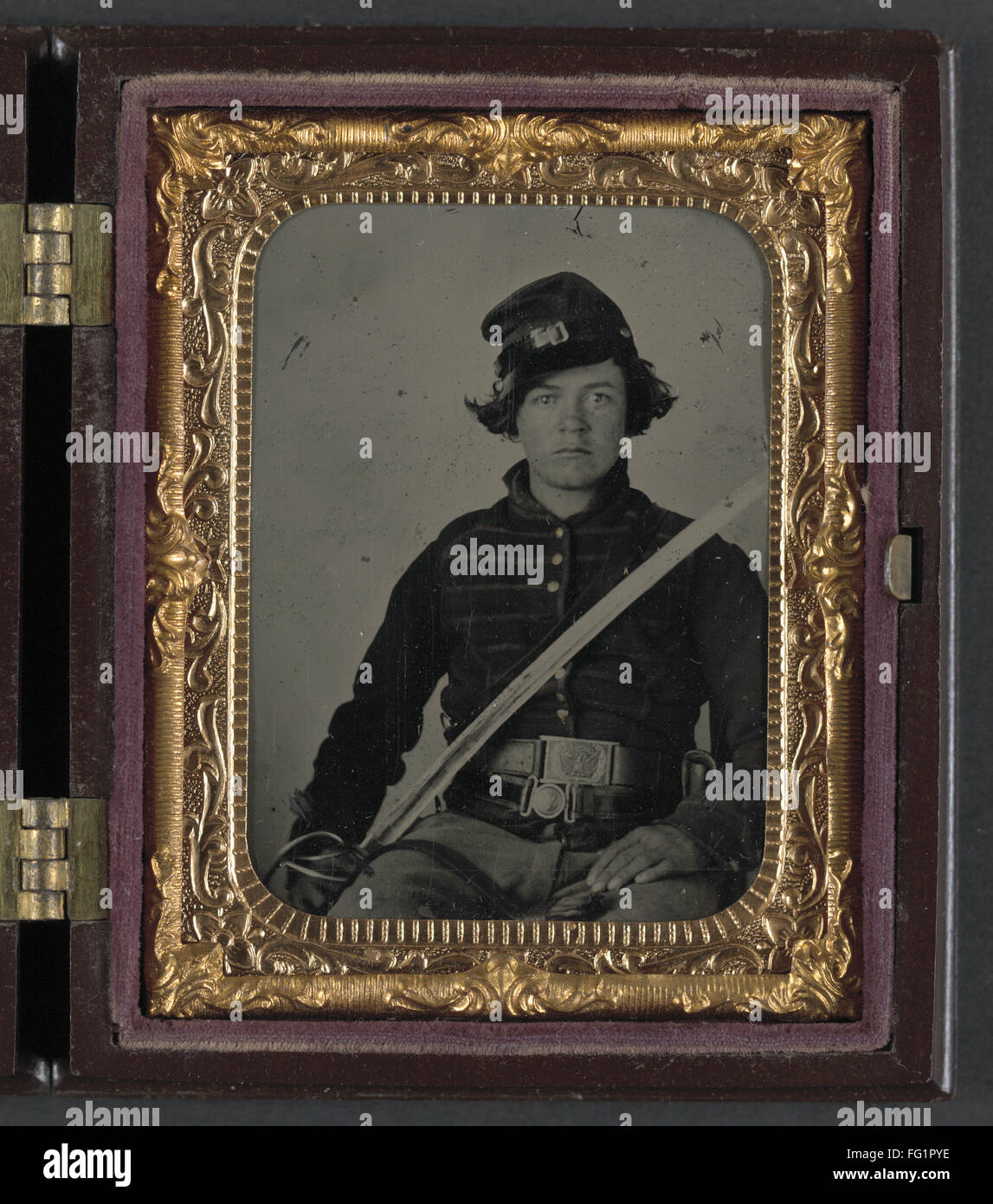 CIVIL WAR: SOLDIER, c1863. /nPortrait of a Union soldier wearing a ...