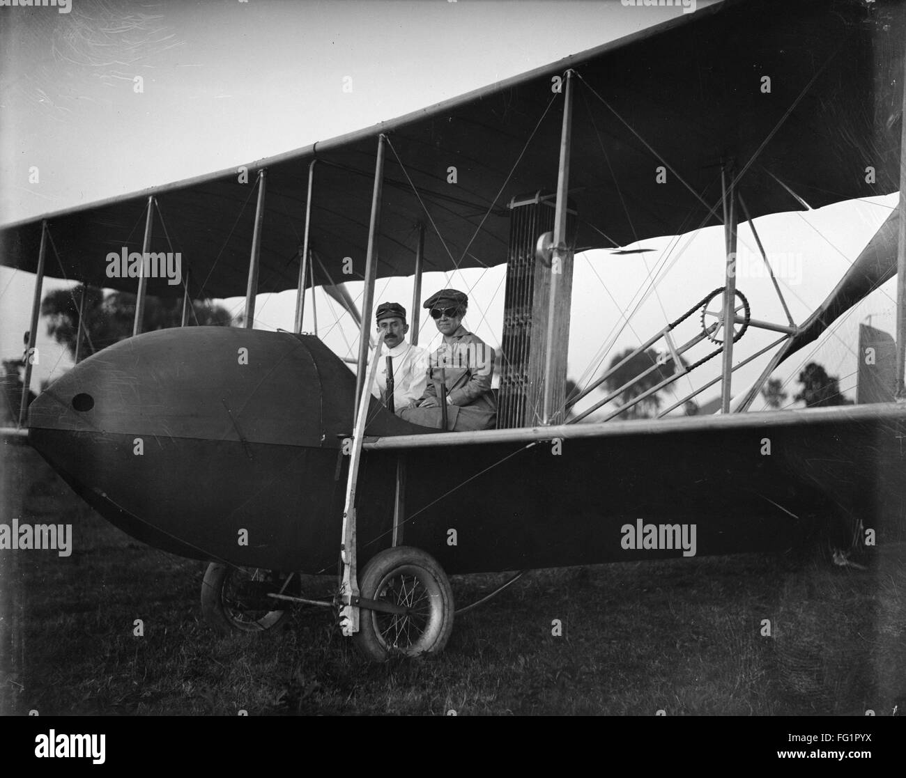 WRIGHT BROTHERS AIRPLANE. /nKatharine and Orville Wright aboard the ...