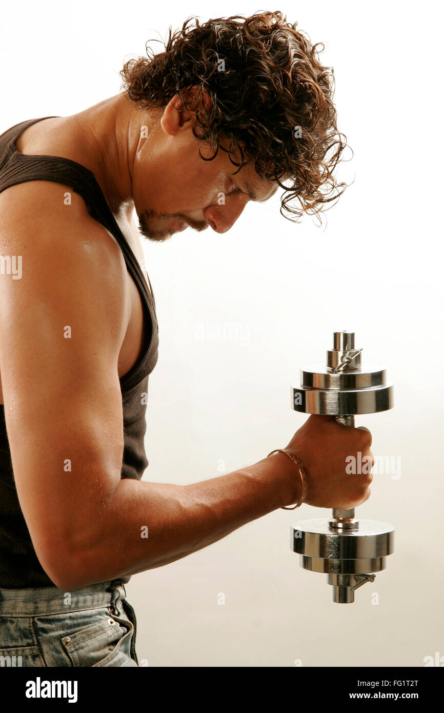 man exercise exercising arm arms muscle muscles steel dumbbell MR#686H ...