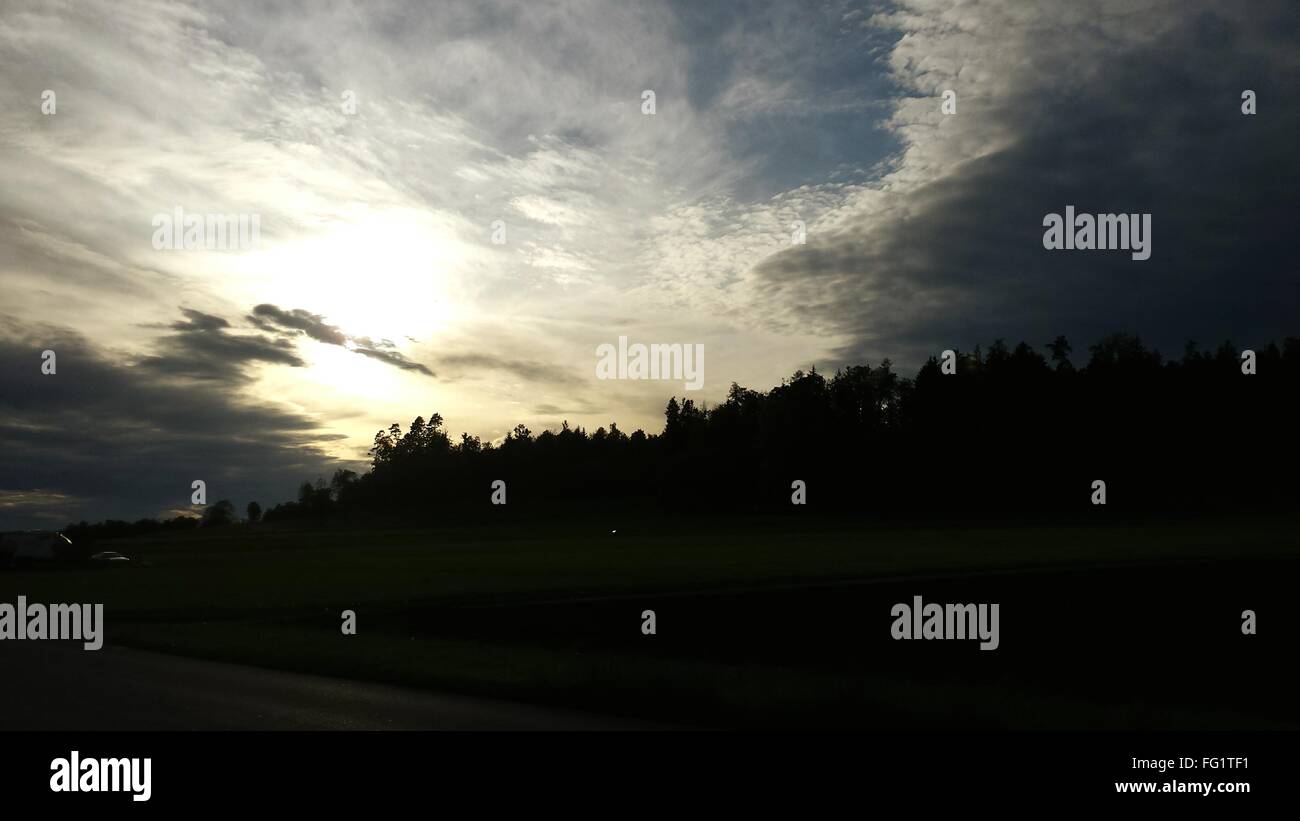 Cloudy Sky Over Forest Stock Photo - Alamy