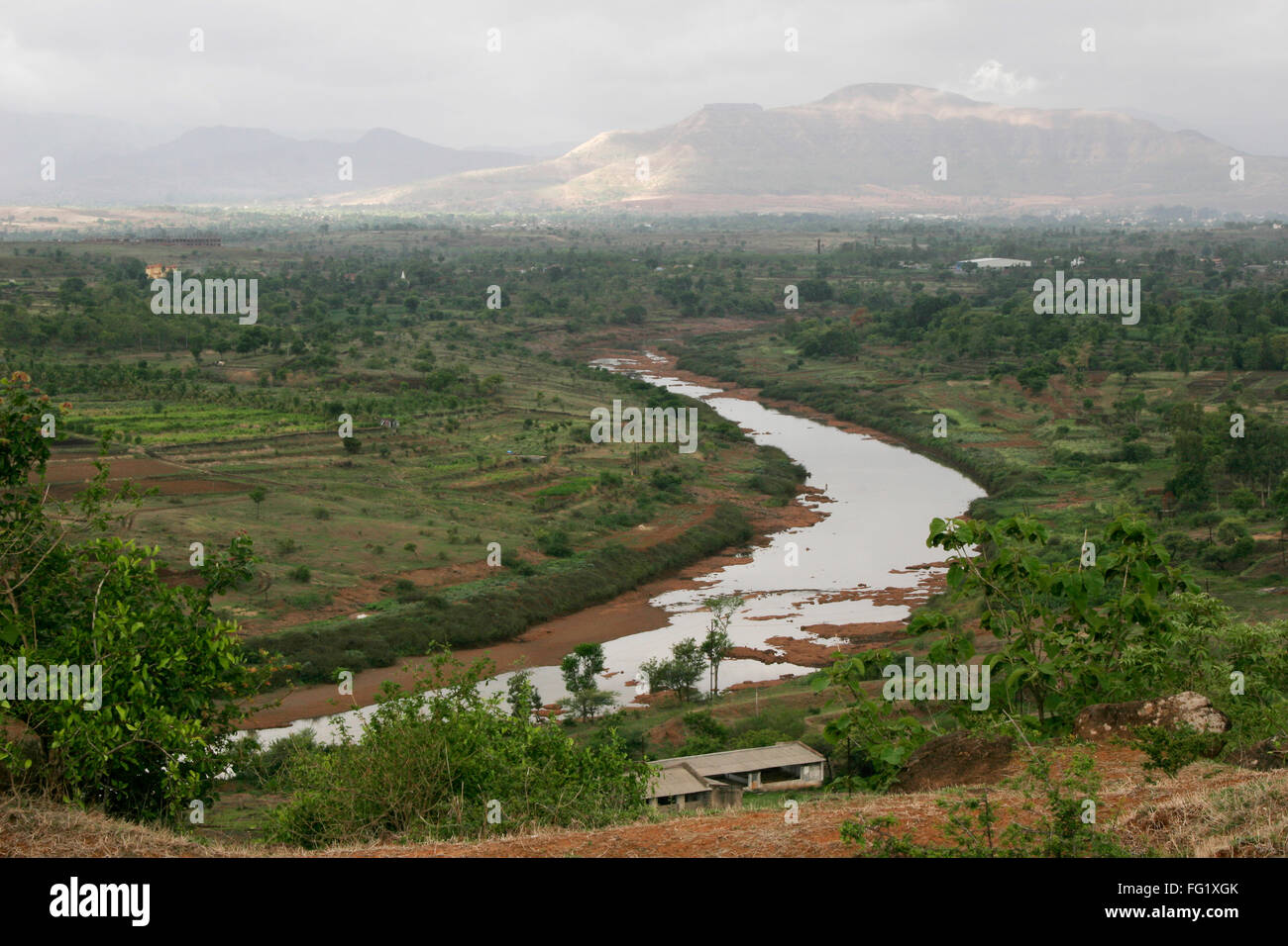 Early morning landscape with Neera river , Bhor , Pune , Maharashtra ...