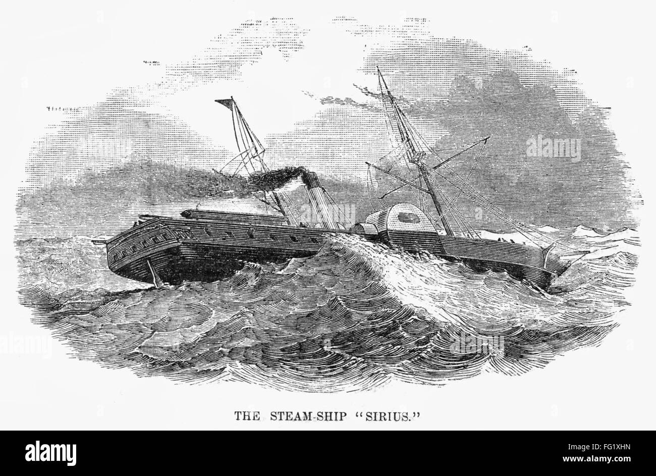 STEAMSHIP: SIRIUS. /nThe British steamship, 'S.S. Sirius.' Engraving ...