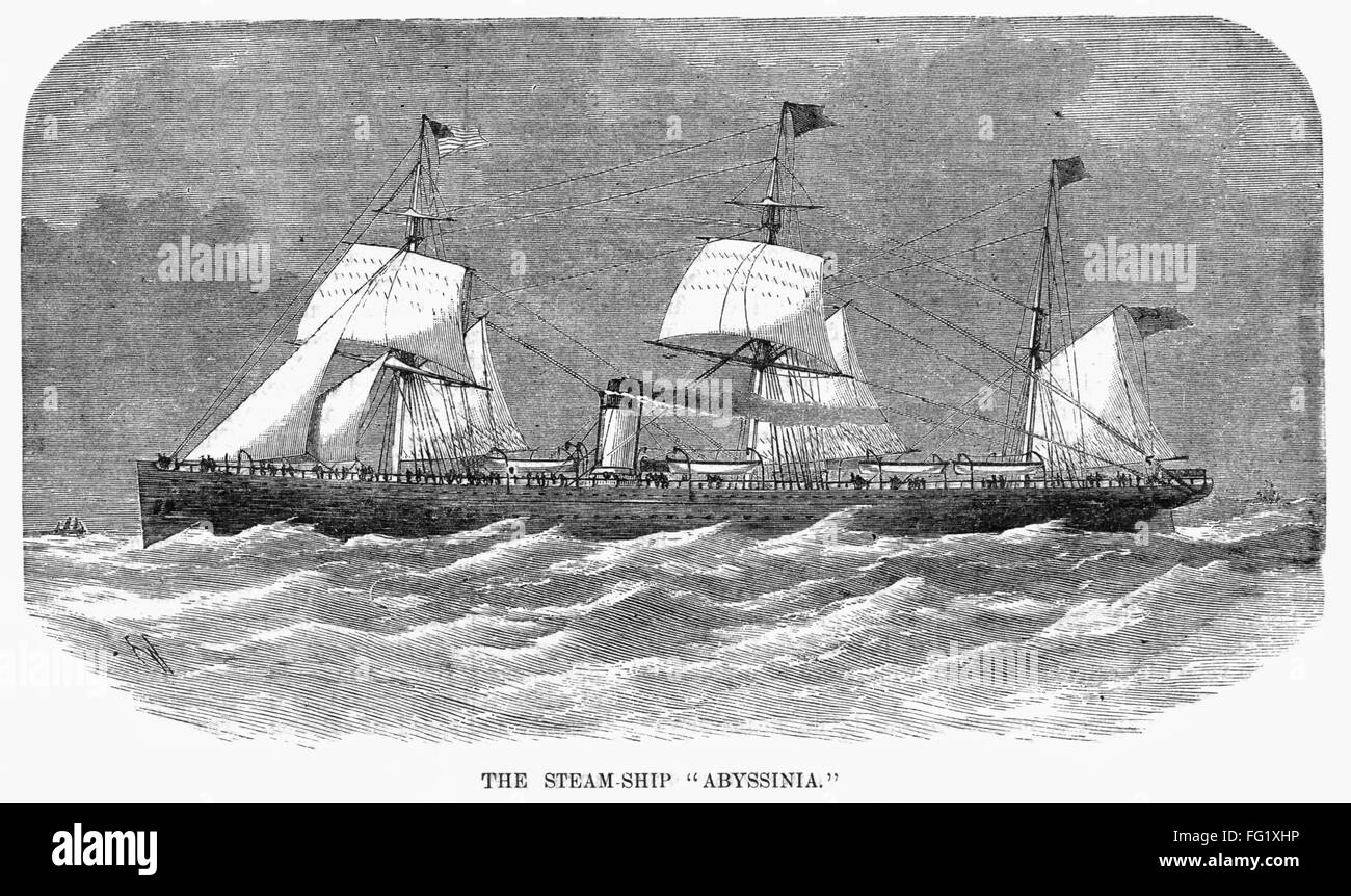 STEAMSHIP: ABYSSINIA. /nThe British steamship, 'Abyssinia.' Engraving ...