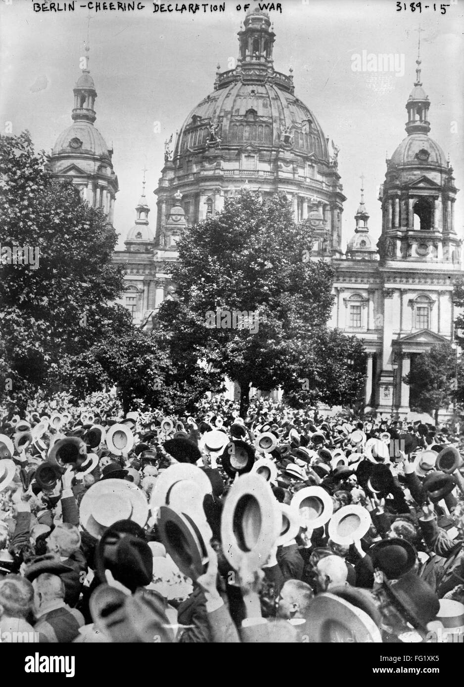 WWI: DECLARATION, 1914. /nGermans celebrating the declaration of World ...