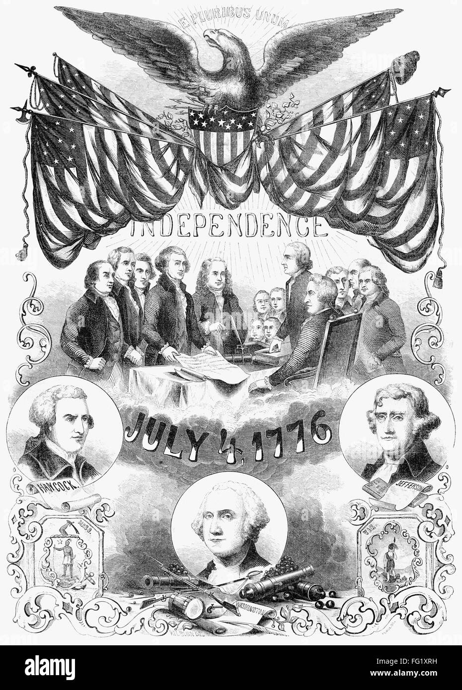 INDEPENDENCE DAY. /nCommemorative illustration of the 4th of July ...