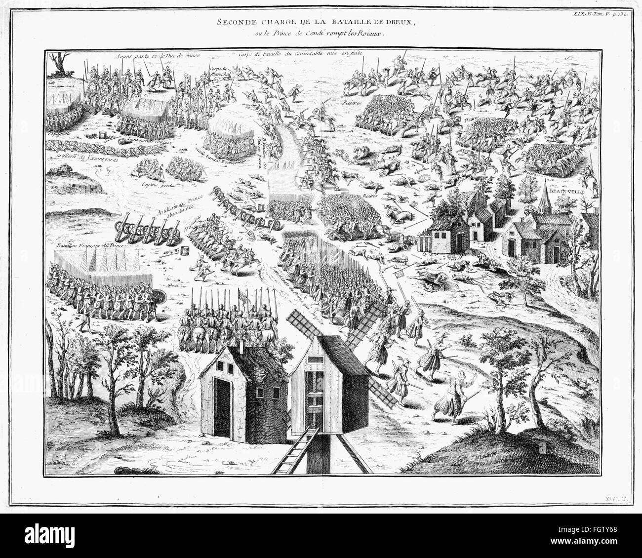 BATTLE OF DREUX, 1562. /nThe second charge, led by Louis I, Prince of ...