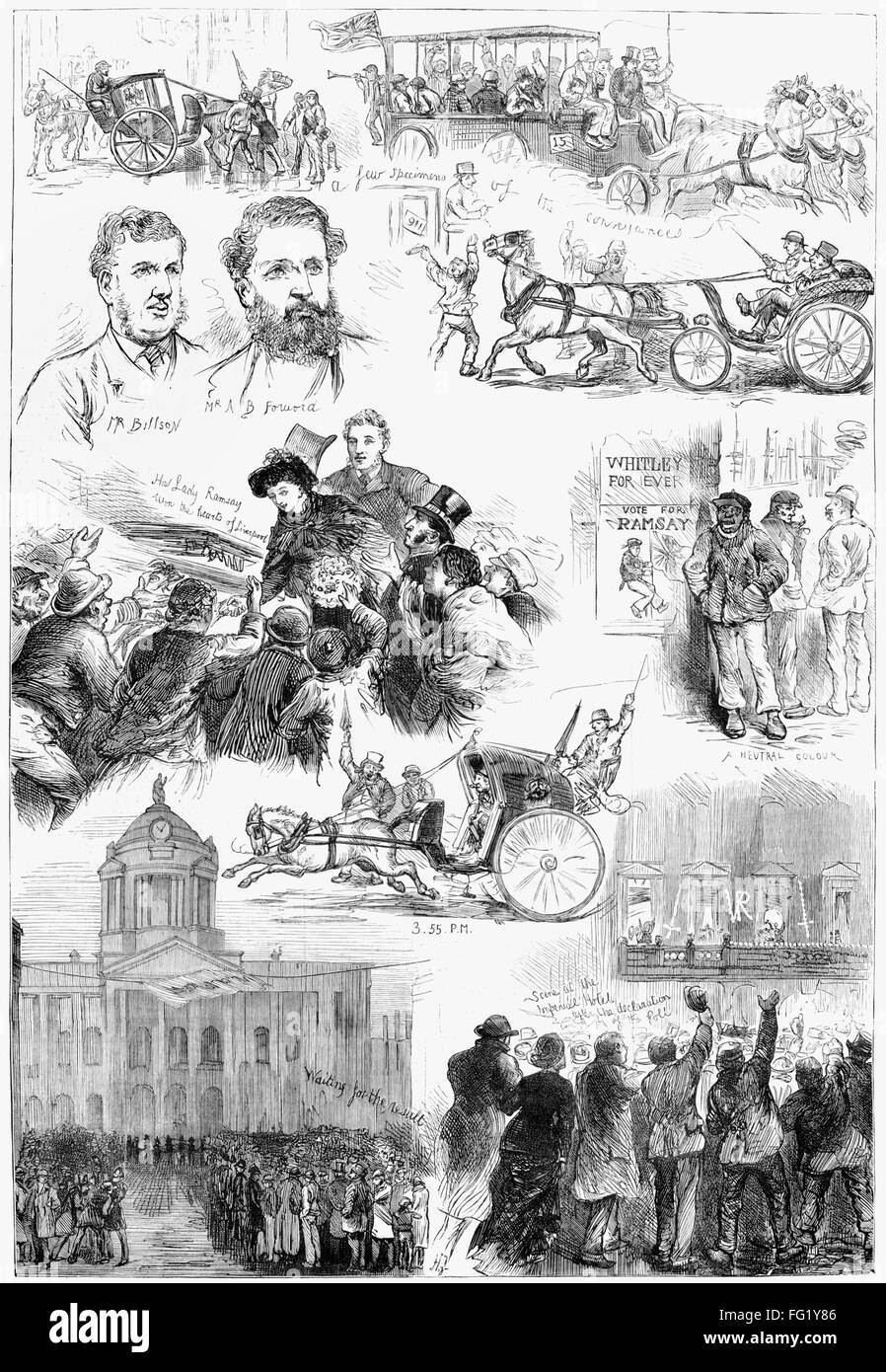 ENGLAND: ELECTION, 1880. /n'Sketches at the Liverpool election ...