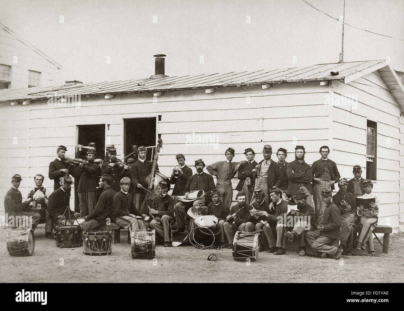 CIVIL WAR: MUSICIANS, 1865. /nPortrait of the drum corps of 10th ...