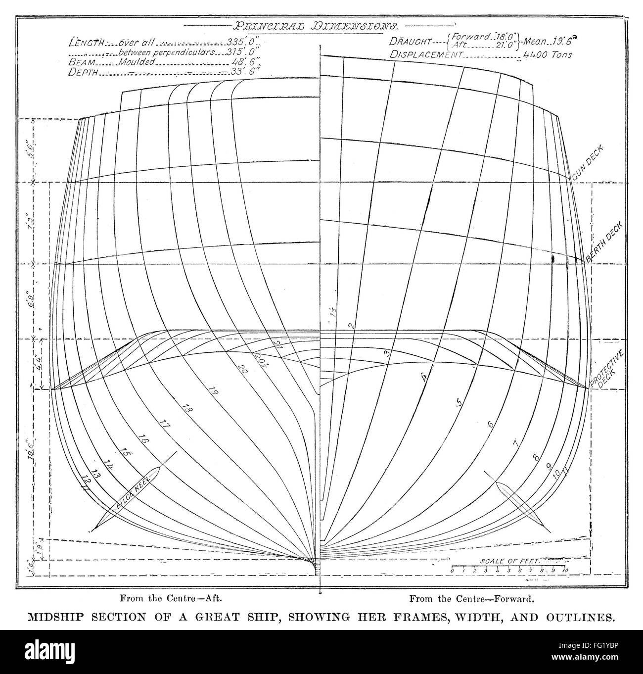 STEAMSHIP: CROSS-SECTION. /nCross-section diagram of a large American ...
