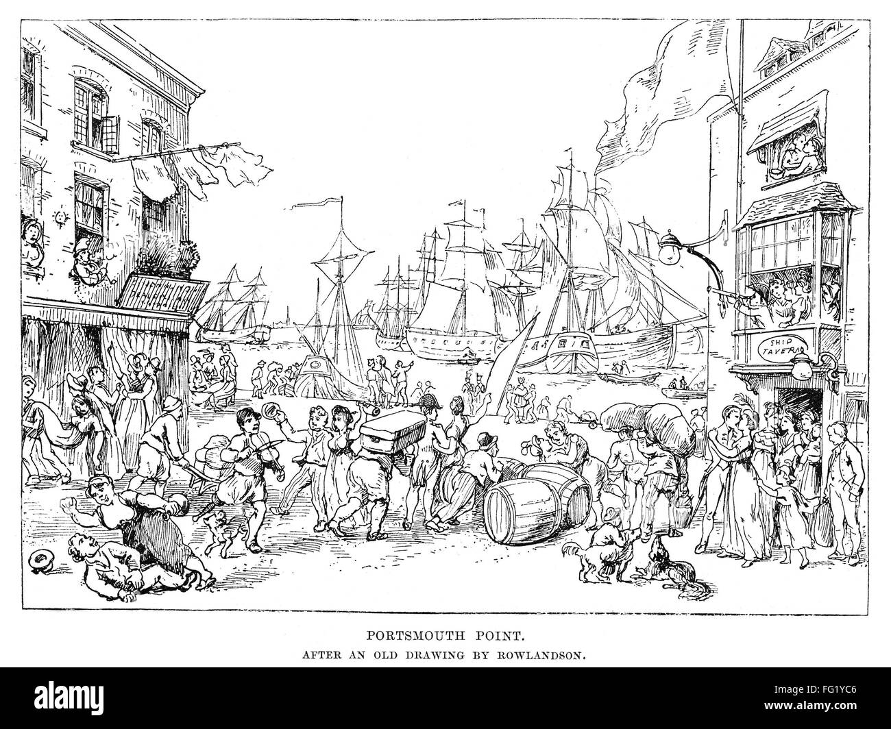 PORTSMOUTH POINT, c1814. /nThe port at Portsmouth, Hampshire, England ...