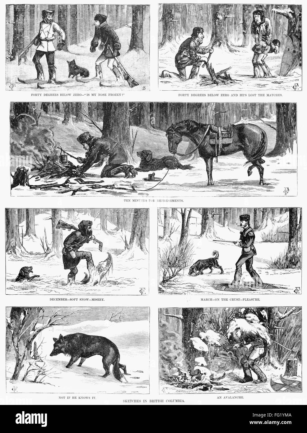 CANADA: FRONTIERSMEN, 1880. /n'Sketches in British Columbia,' depicting ...