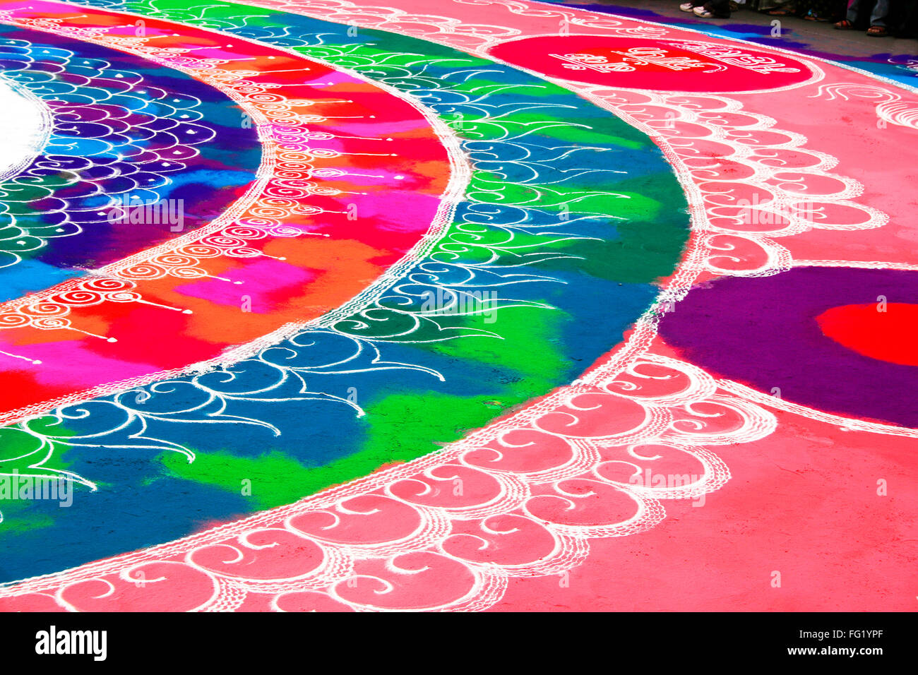Rangoli depicting auspicious occasion , Pune , Maharashtra , India ...