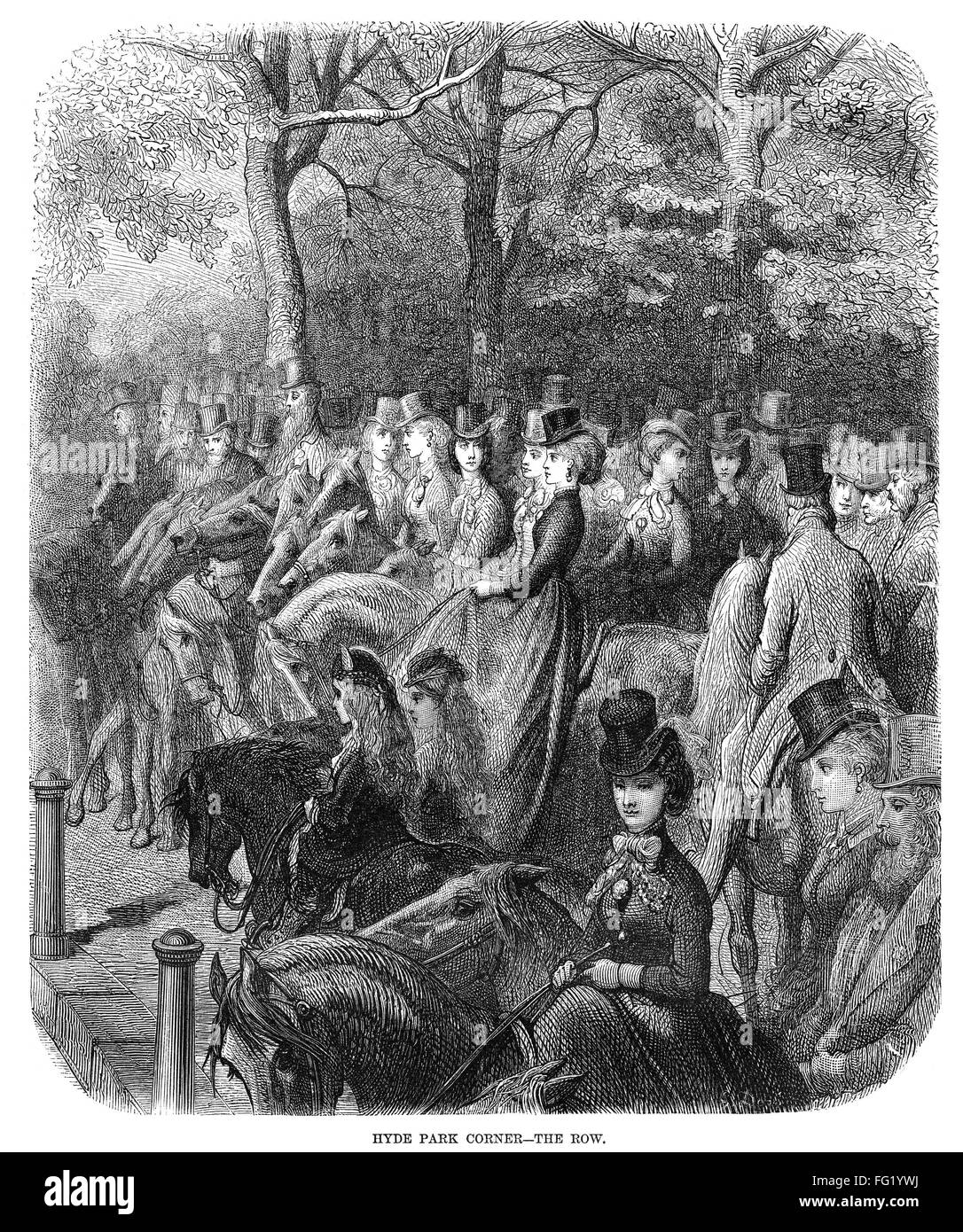 LONDON: HYDE PARK, 1872. /n'Hyde Park Corner - The Row,' in London ...