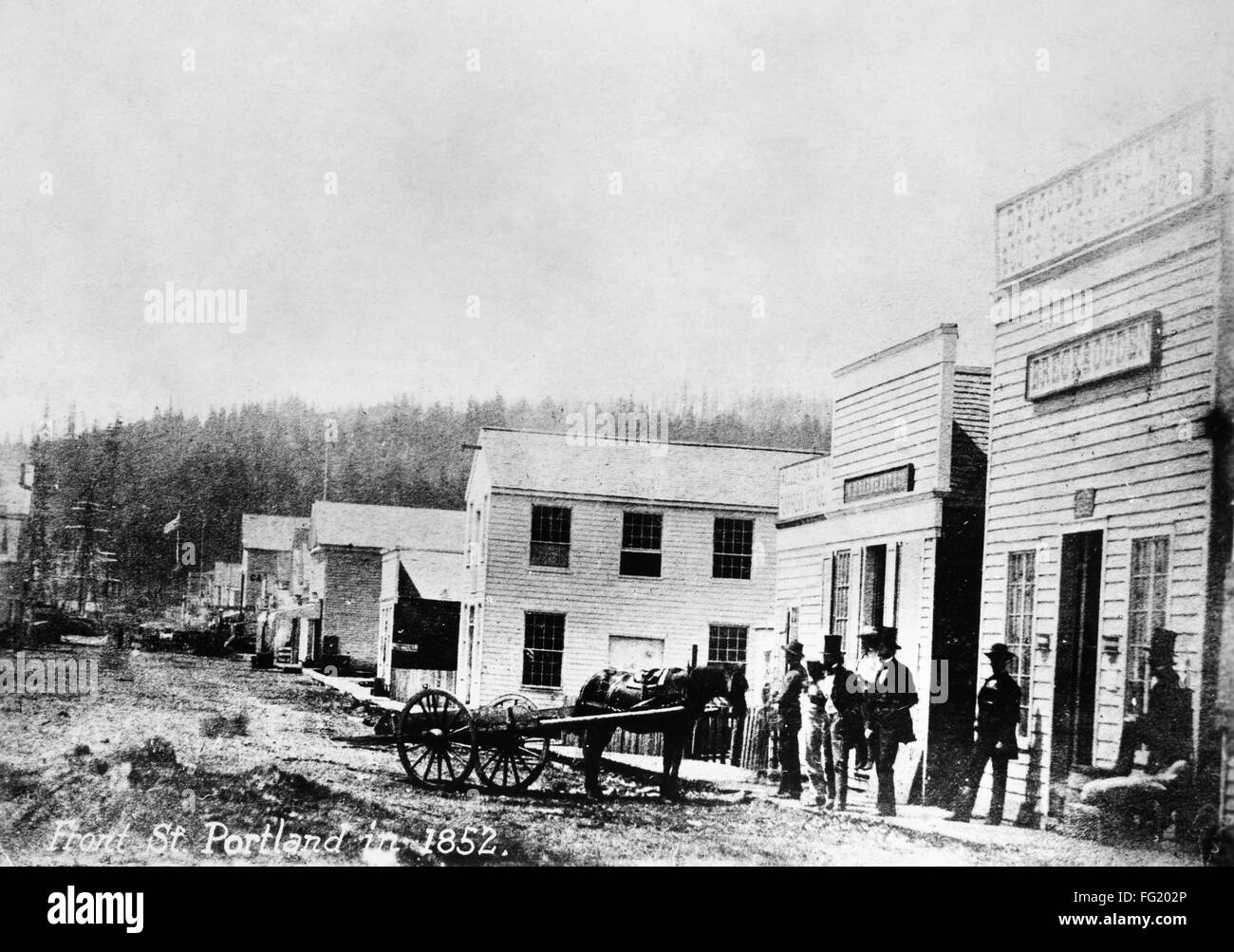 OREGON: PORTLAND, 1852. /nView of Front Street in Portland, Oregon ...