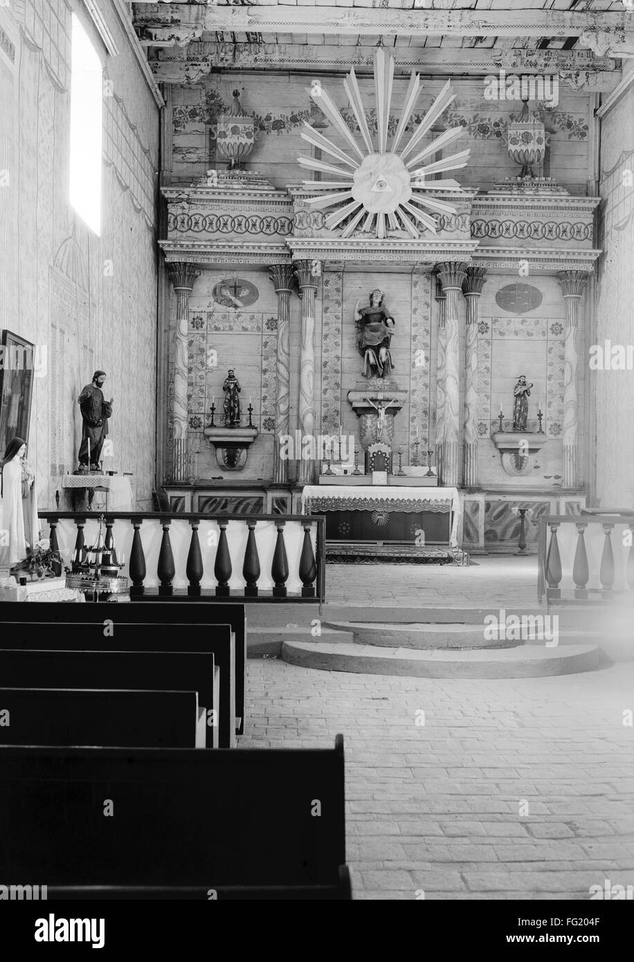 CALIFORNIA: MISSION. /nThe altar at Mission San Miguel Arcßngel ...