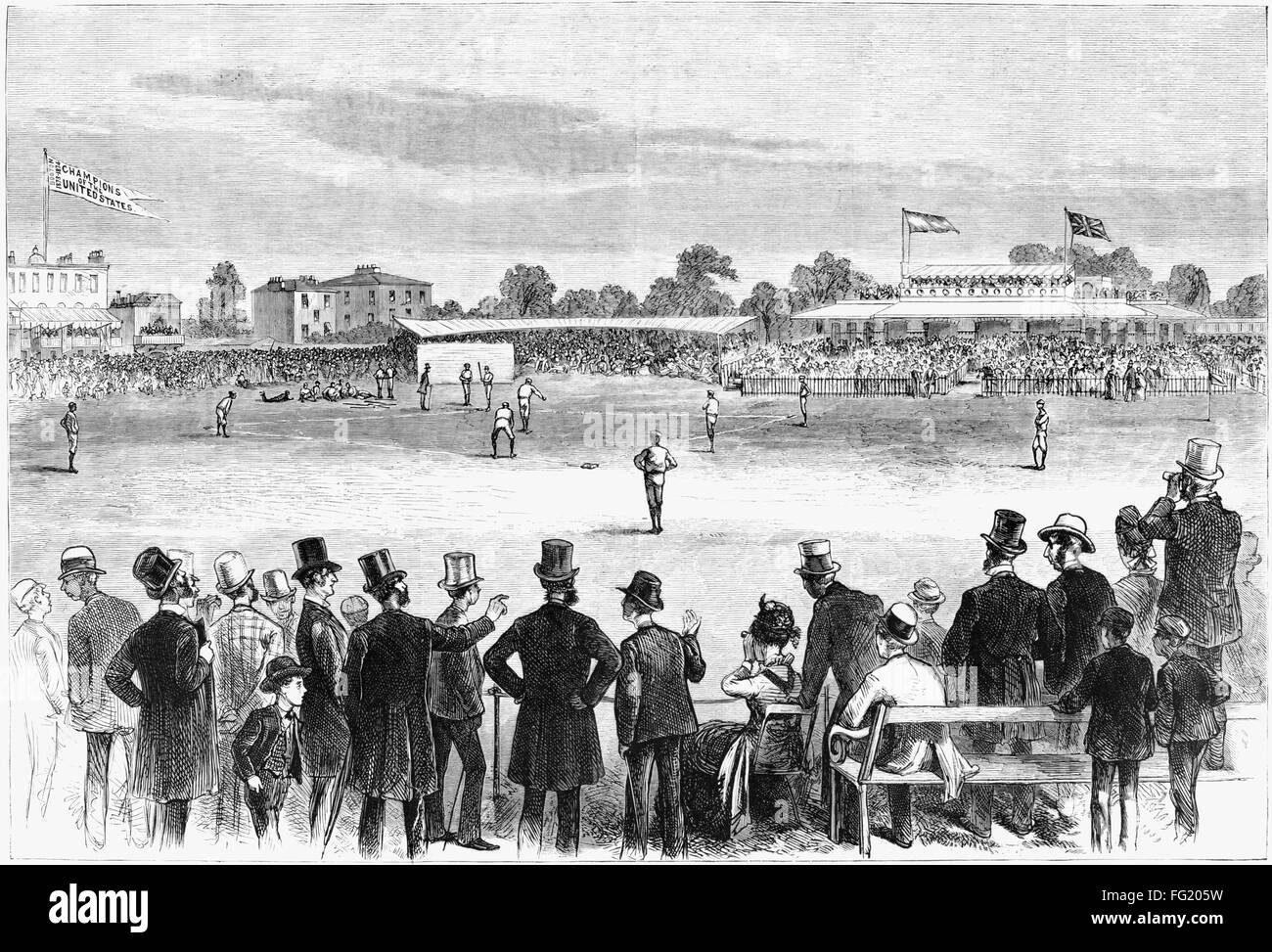 BASEBALL: ENGLAND, 1874. /n'Base-ball in England - The match on Lord's ...