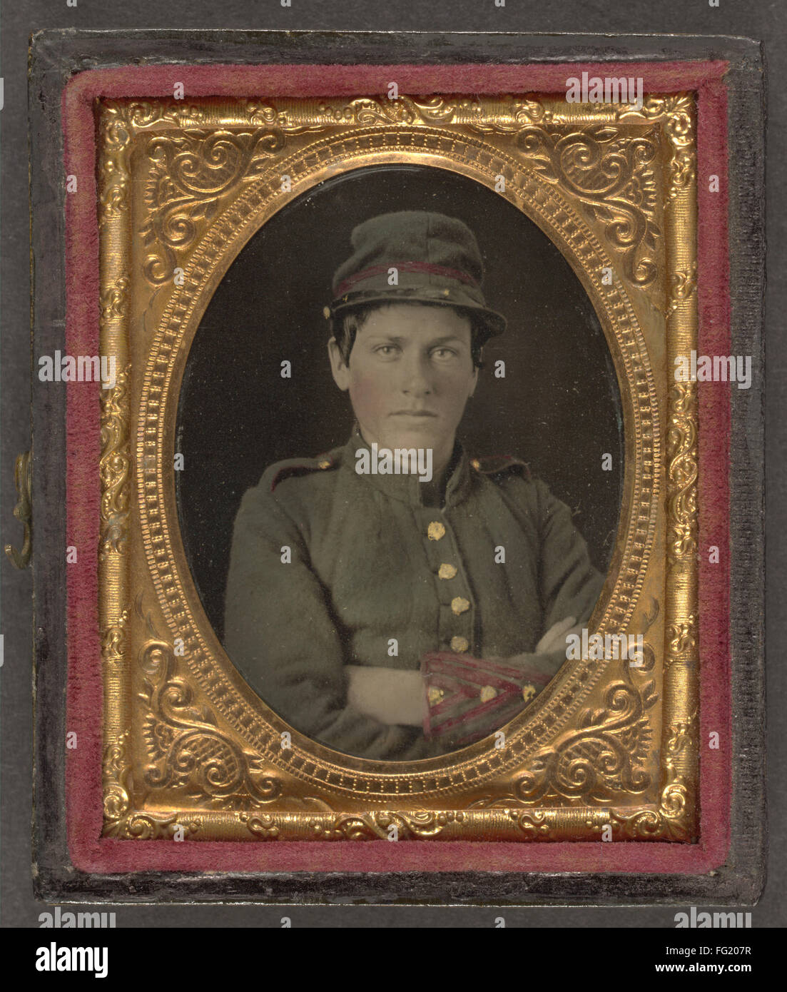 CIVIL WAR: SOLDIER, c1863. /nPortrait of Confederate soldier. Tintype ...