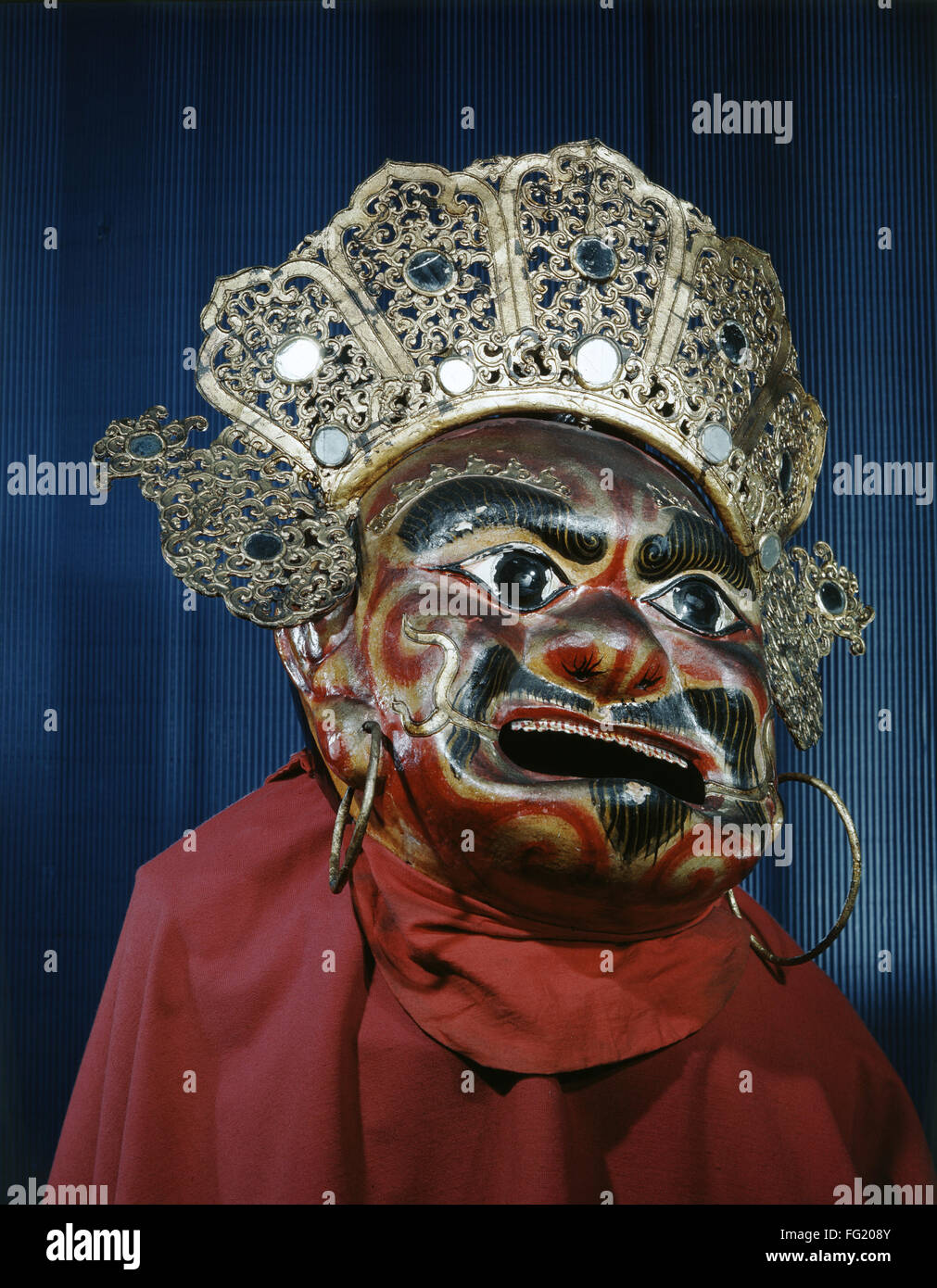 TIBET: MASK. /nA traditional Tibetan mask, made of papier-machΘ Stock ...