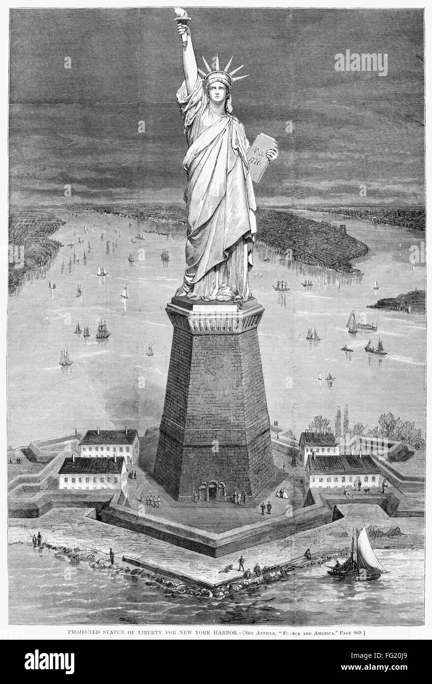 STATUE OF LIBERTY, 1875. /n'Projected Statue of Liberty for New York ...