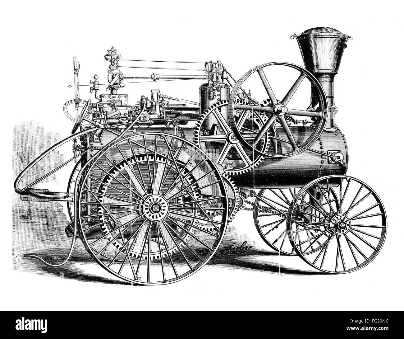 TRACTION ENGINE, 1886. /nA traction engine, or self-propelled steam ...