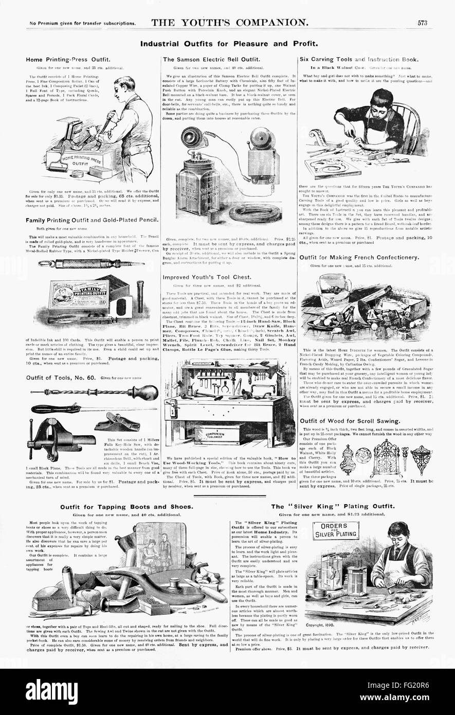 AD: TOOLS, 1890. /nAmerican magazine advertisements for various tools ...