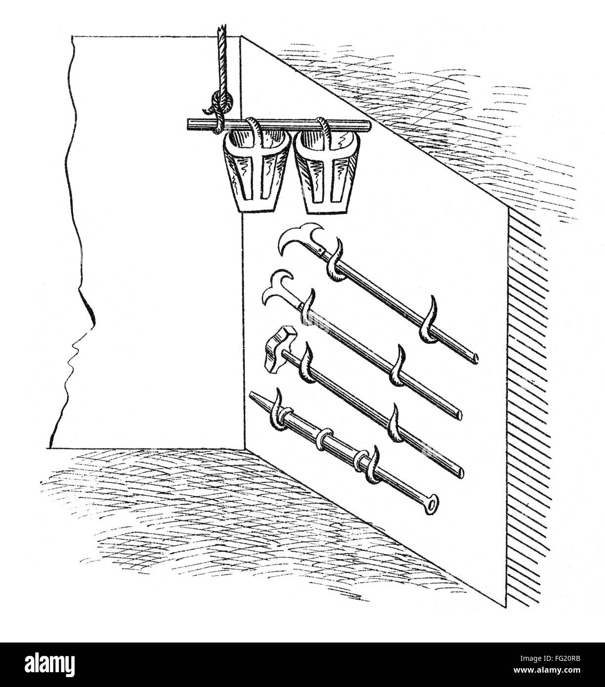 ANCIENT FIREFIGHTING. /nA fire syringe and buckets, from the 2nd and ...
