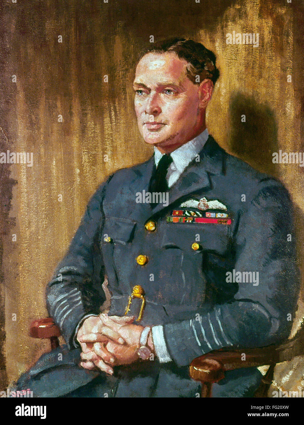 DOUGLAS BADER (1910-1982). /nEnglish fighter pilot. Painting, c1941, by ...