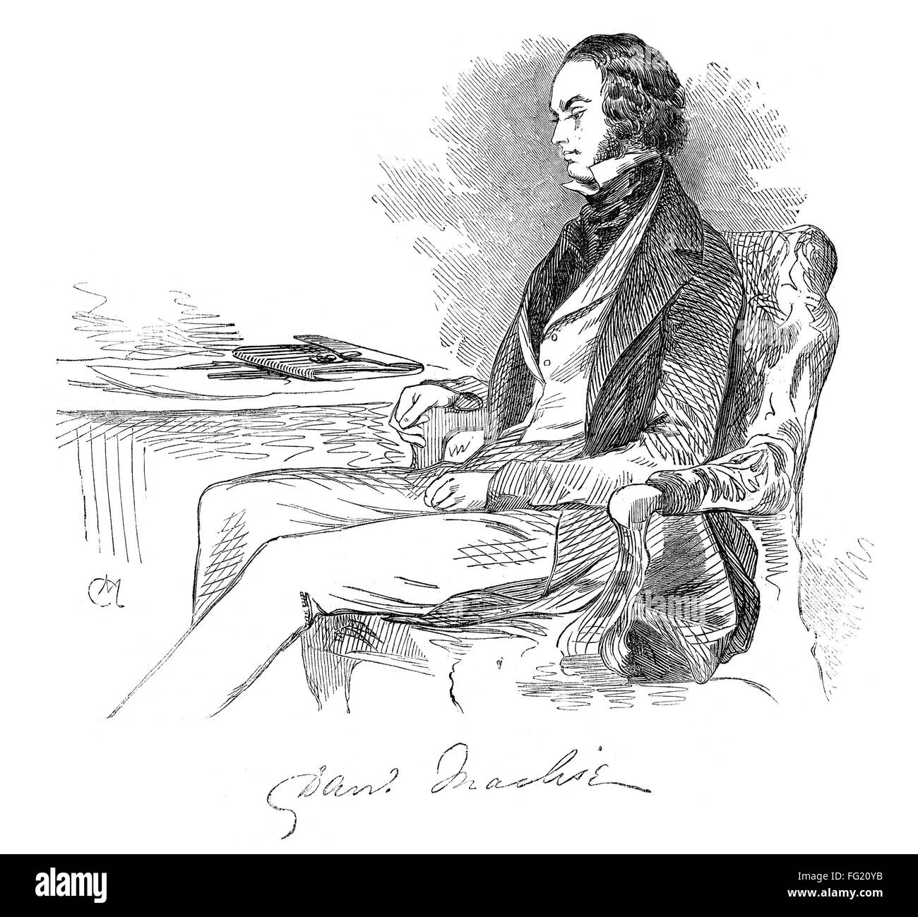 DANIEL MACLISE (1806-1870). /nIrish painter. Engraving, English, 1845 ...