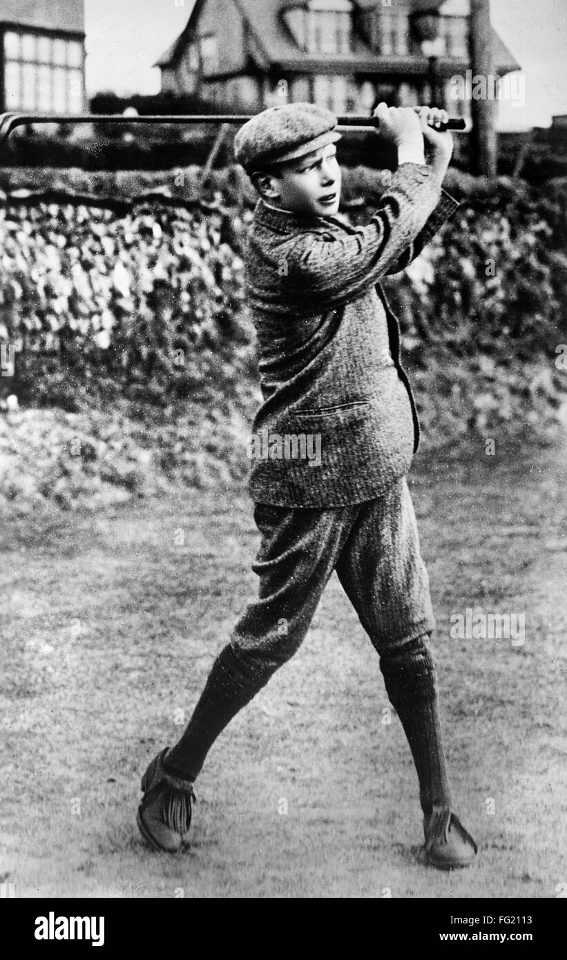 GEORGE VI (1895-1952). /nKing of Great Britain, 1936-1952. Playing golf ...