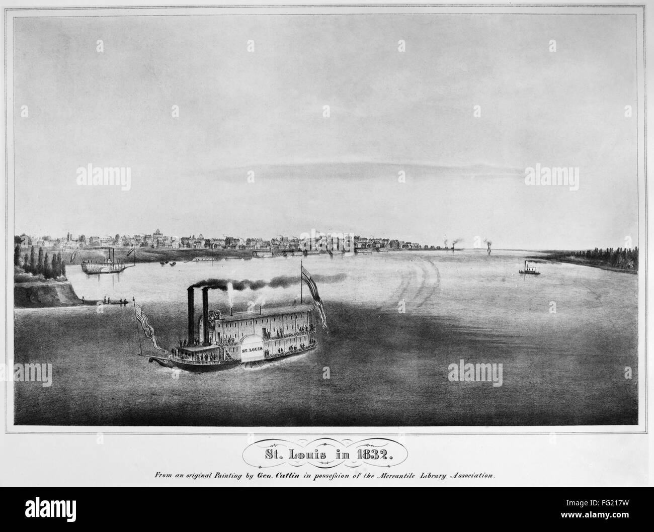 ST. LOUIS, 1832. /nView of St. Louis from the Mississippi River ...
