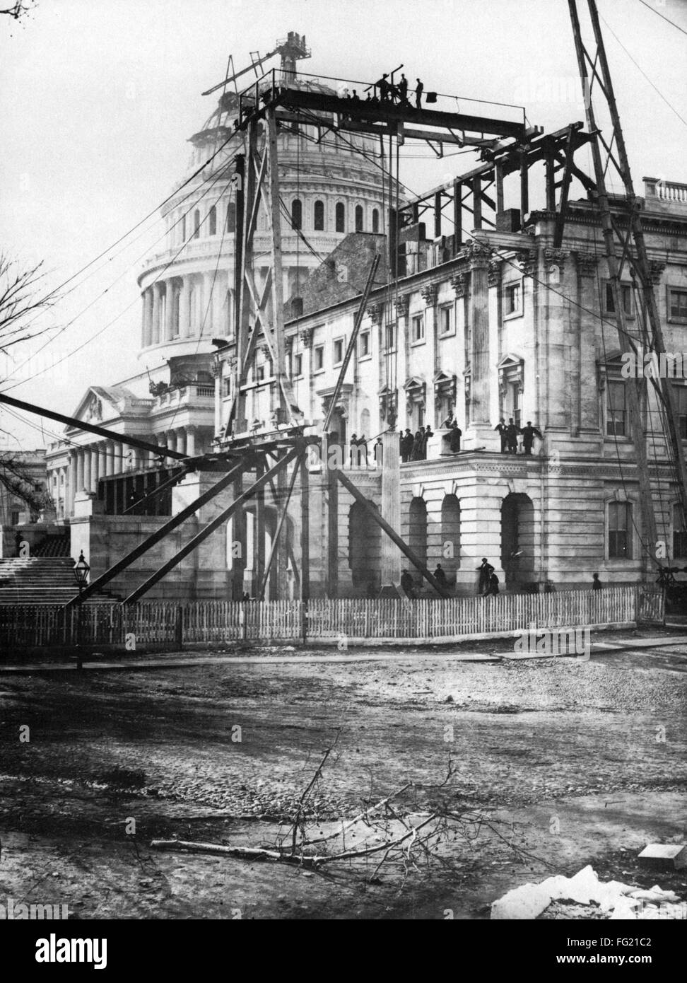 U.S. CAPITOL: CONSTRUCTION. /nA view of the U.S. Capitol in Washington ...