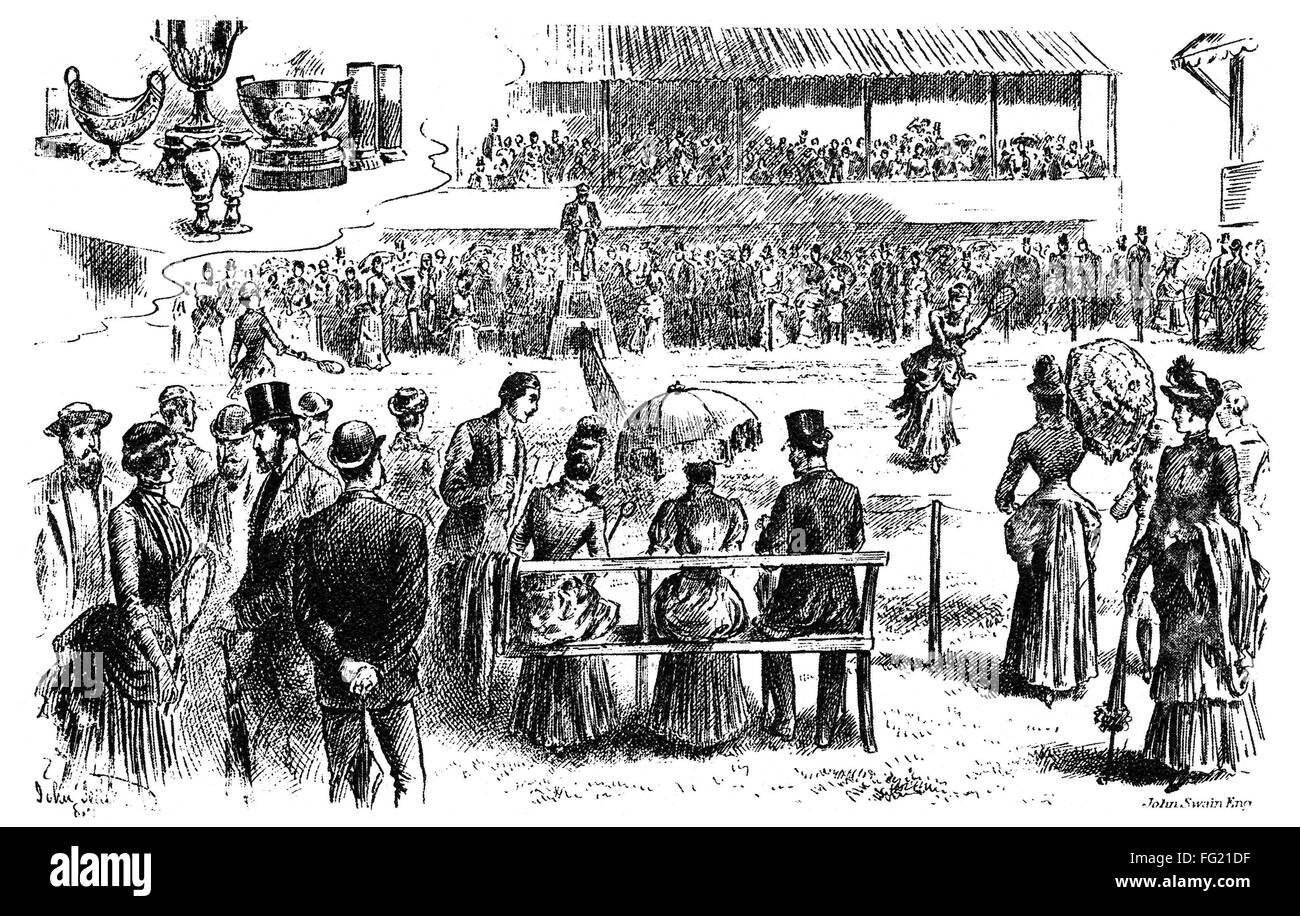 TENNIS: WIMBLEDON, 1884. /nMaud Watson defeating her sister, Lilian ...