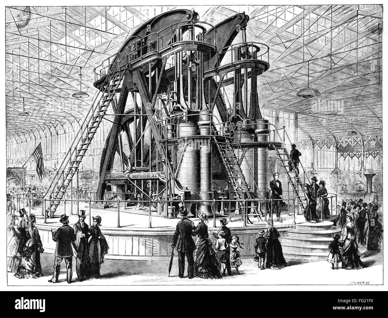 CORLISS STEAM ENGINE, 1876. /nThe Corliss Engine, as exhibited at the ...