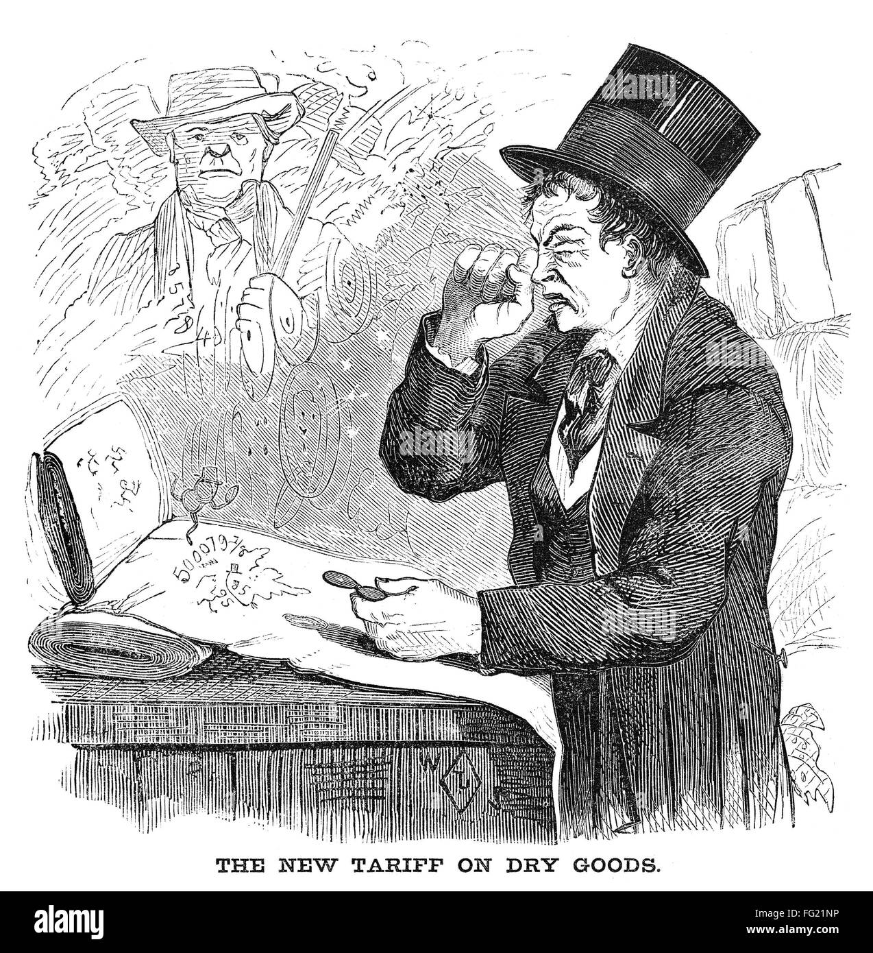 MORRILL TARIFF, 1861. /nAn American custom house appraiser strains his ...