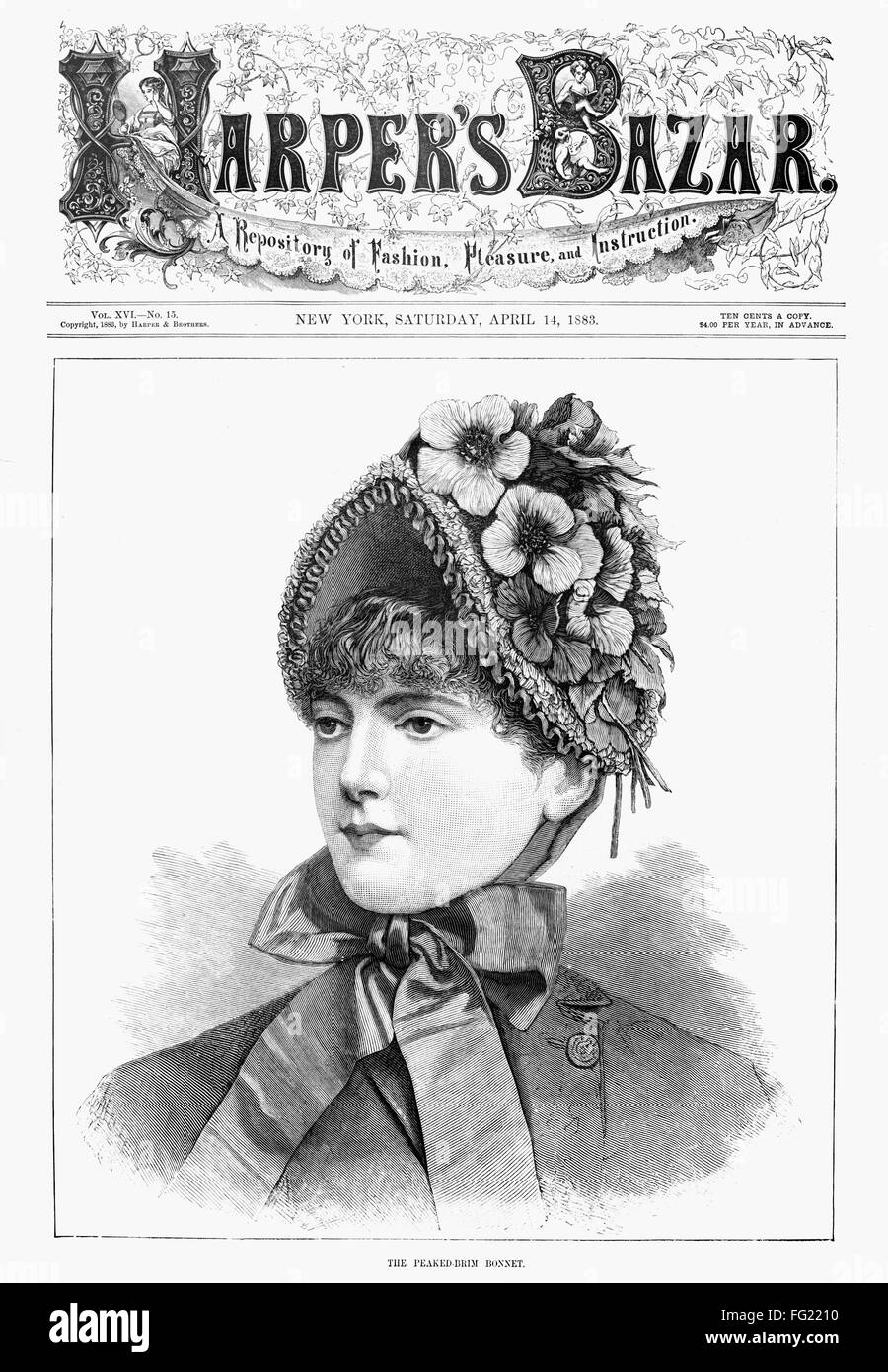HARPER'S BAZAR, 1883. /nCover of the 14 April 1883 issue of 'Harper's ...