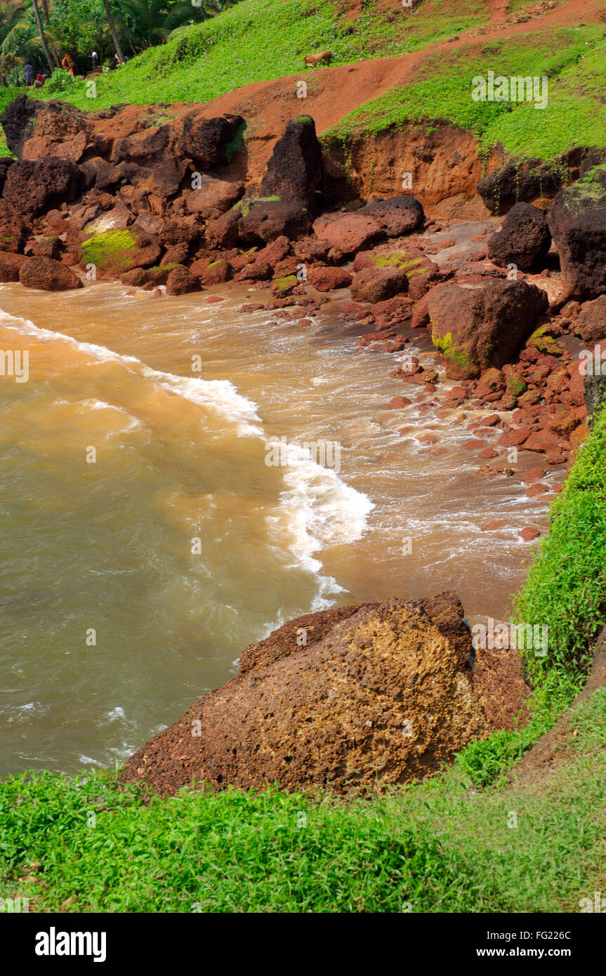 Waves gushing anjuna beach Goa Maharashtra India Asia September 2010 ...