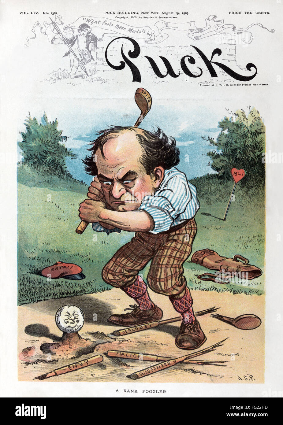 CARTOON: W.J. BRYAN, 1903. /n'A Rank Foozler.' William Jennings Bryan ...