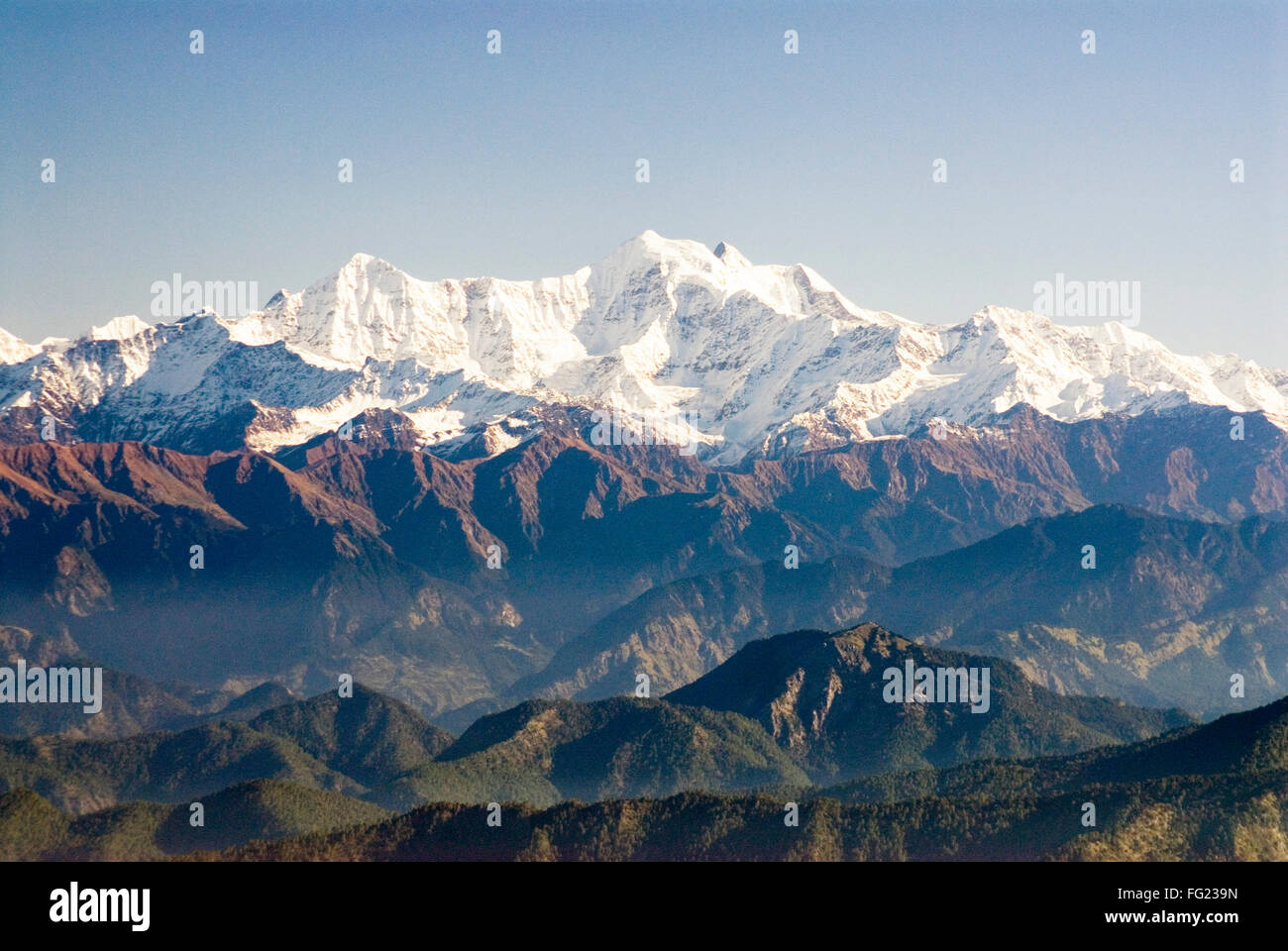 Snowy mountains range from Surkunda devi temples hill at Kaddukhal ...