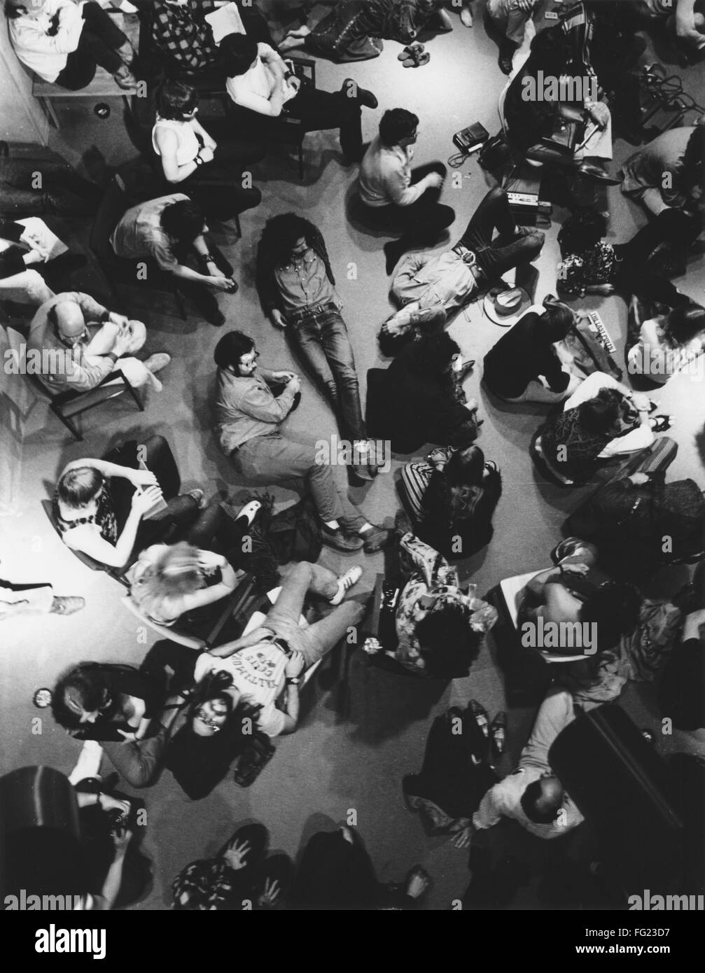 HIPPIE MOVEMENT, 1970. /nHippies attend a workshop session at the ...