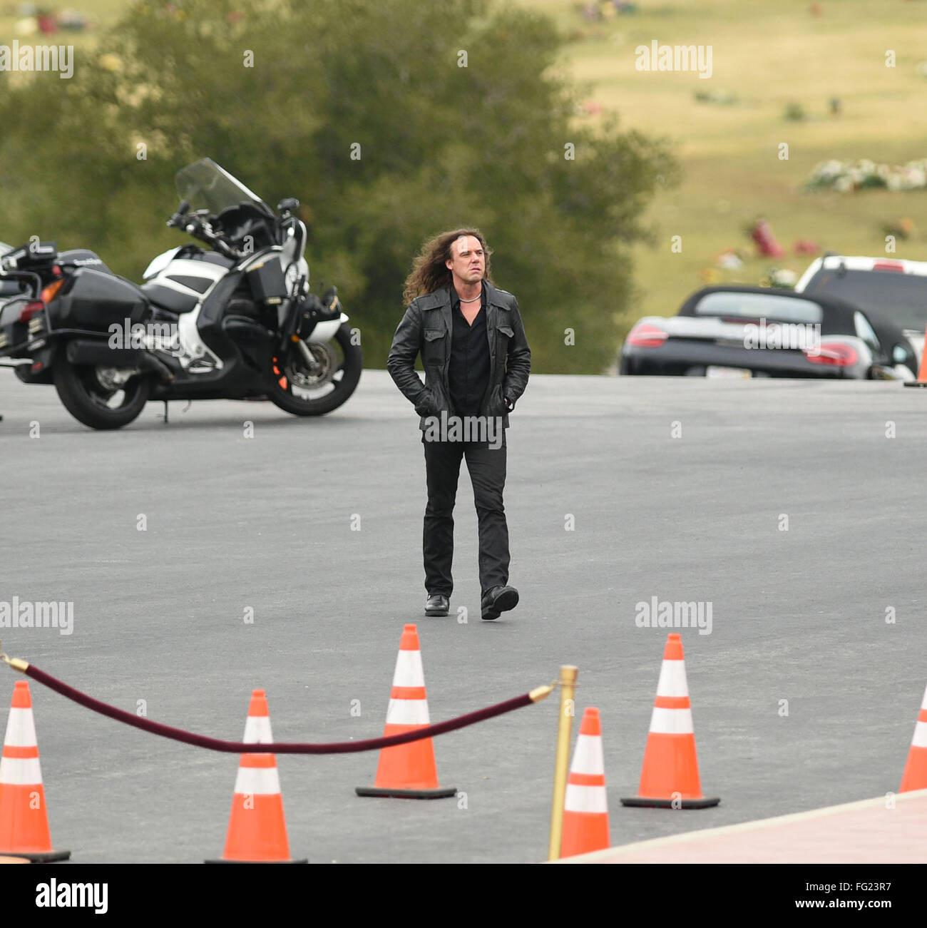 The funeral of Motorhead frontman Lemmy Kilmister at Forest Lawn ...