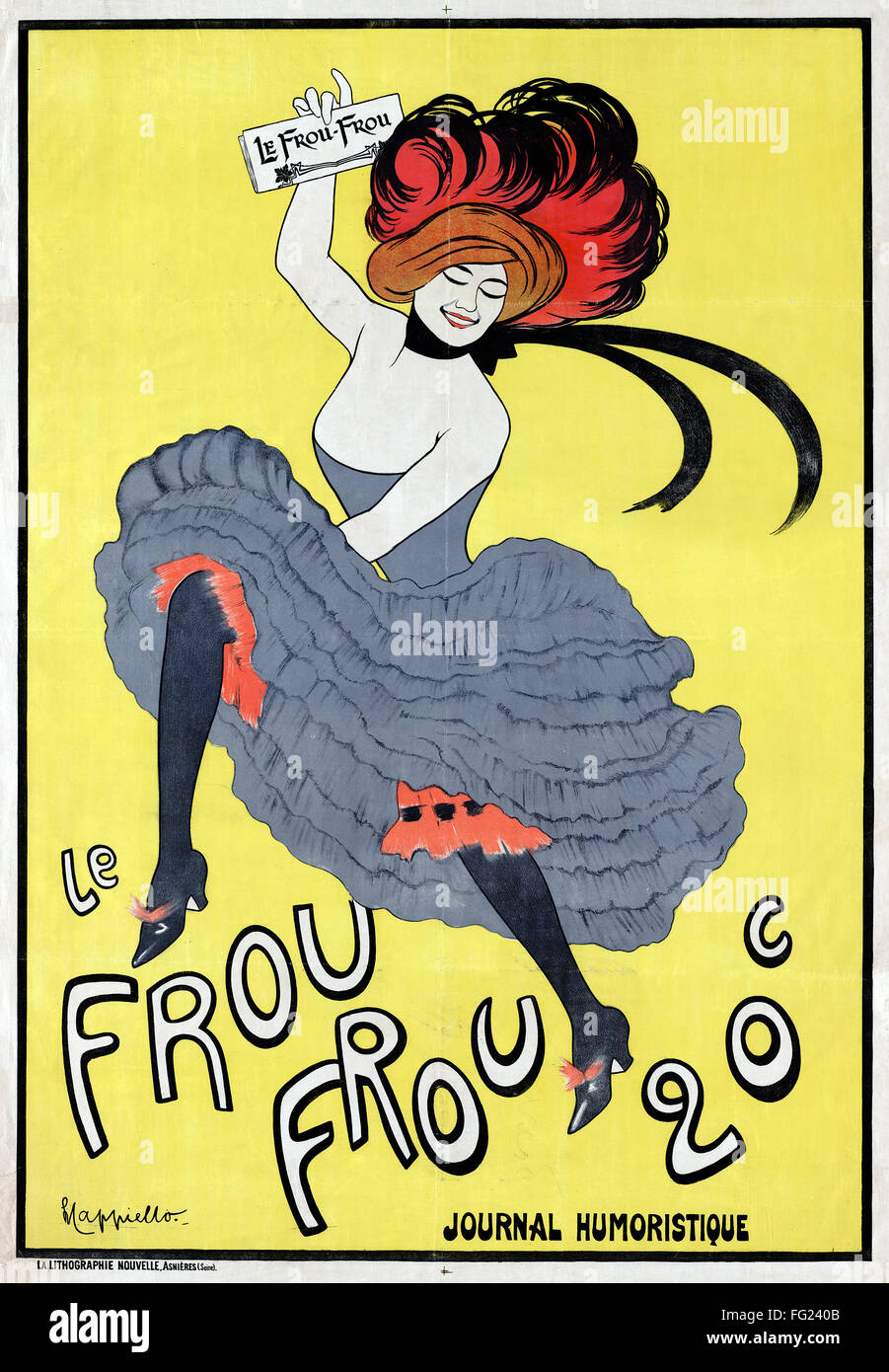 POSTER: CAN CAN, 1899. /nA can-can dancer holding a copy of 'Le Frou ...
