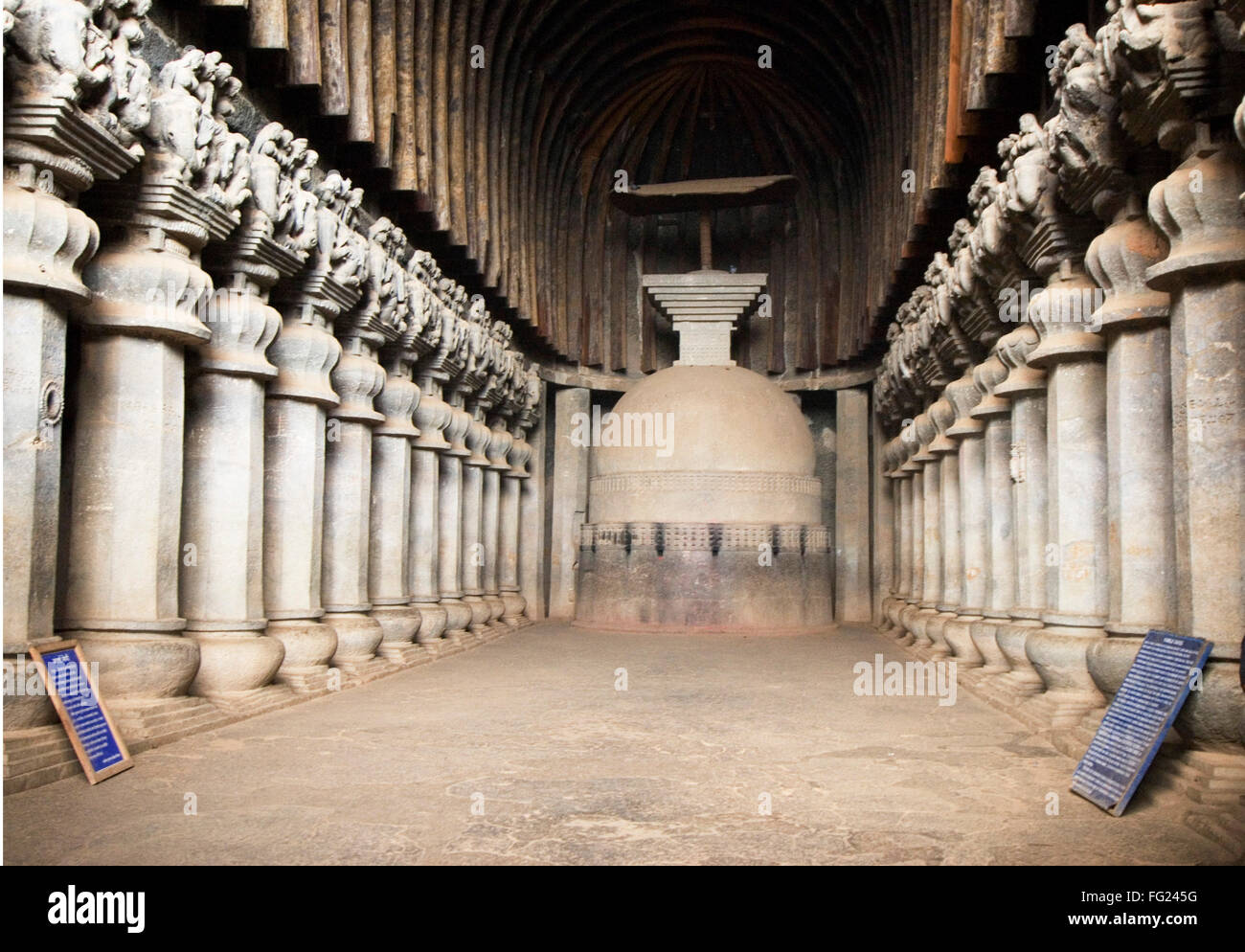 Stupa in Karla rock cut cave dating from around 2nd century BC near ...