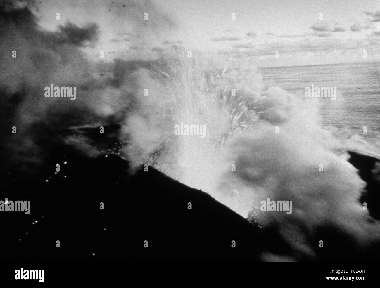 AZORES: VOLCANO, 1958. /nPyroclastic and steam eruption from the ...
