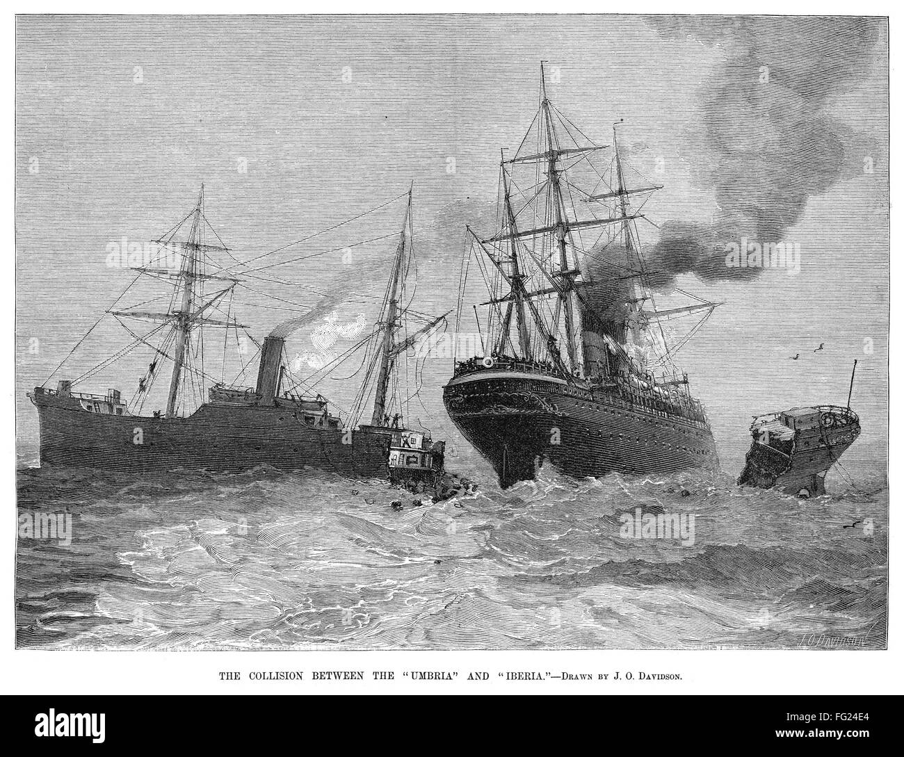 SHIP COLLISION, 1888. /nThe collision between the ocean liners RMS ...