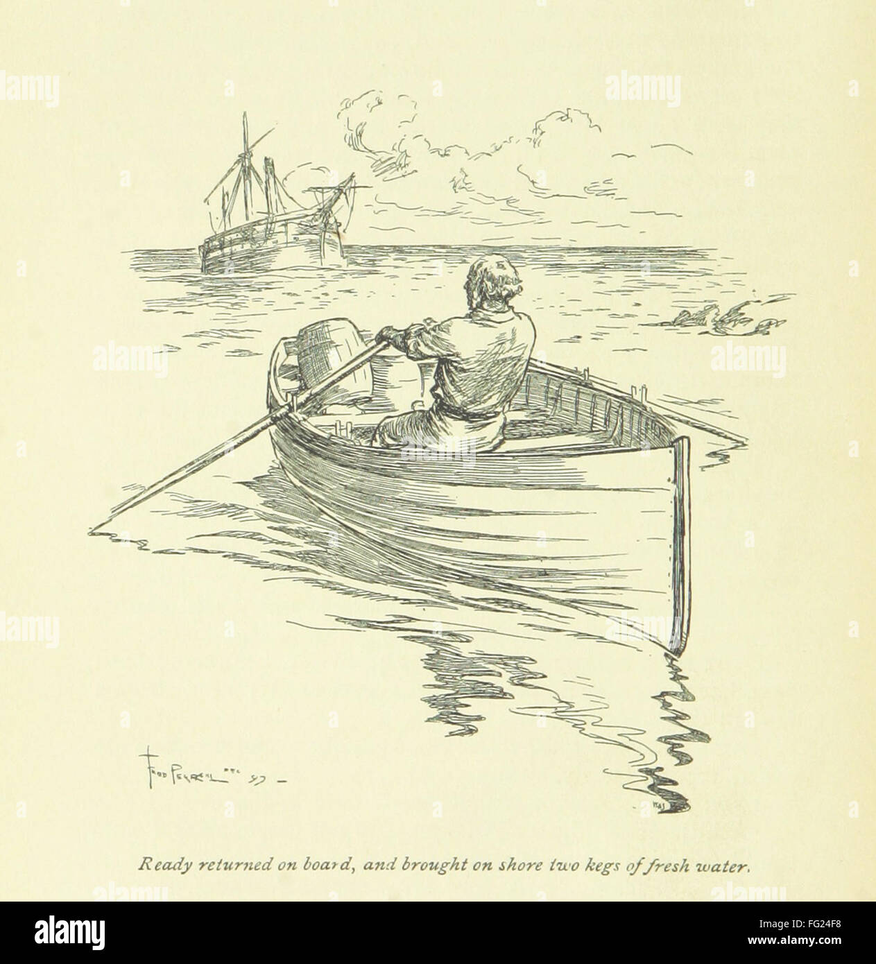 This vintage novel, 'Masterman Ready,' features illustrations by F ...
